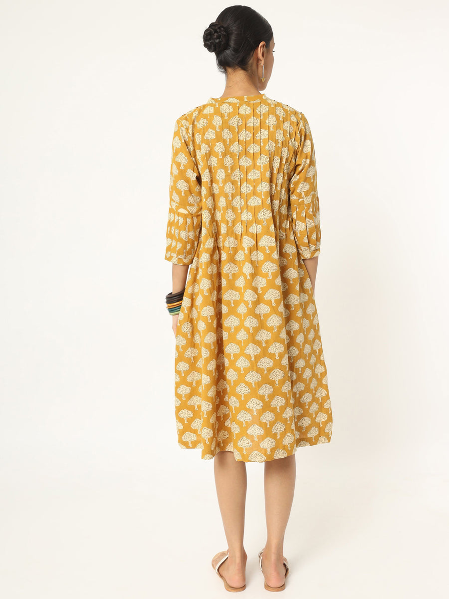 Yellow pintex Dress – Hanging Threads